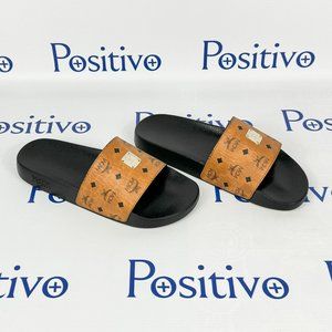 MCM | Shoes | Mcm Womens Cognac Visetos Rubber Slides Us 5 Eu 35 | Poshmark